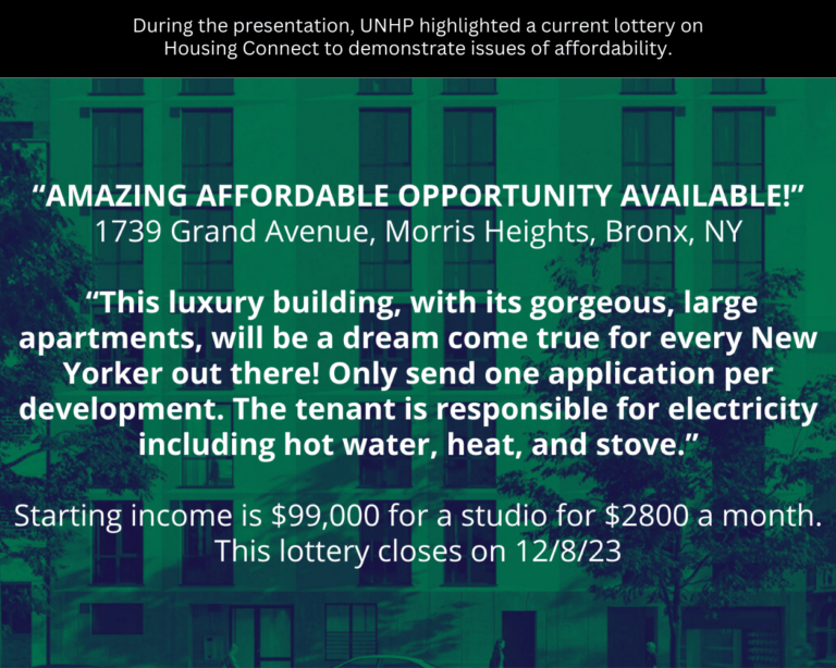 UNHP Hosts Bronx Housing Connect Roundtable Meeting (bilingüe ...